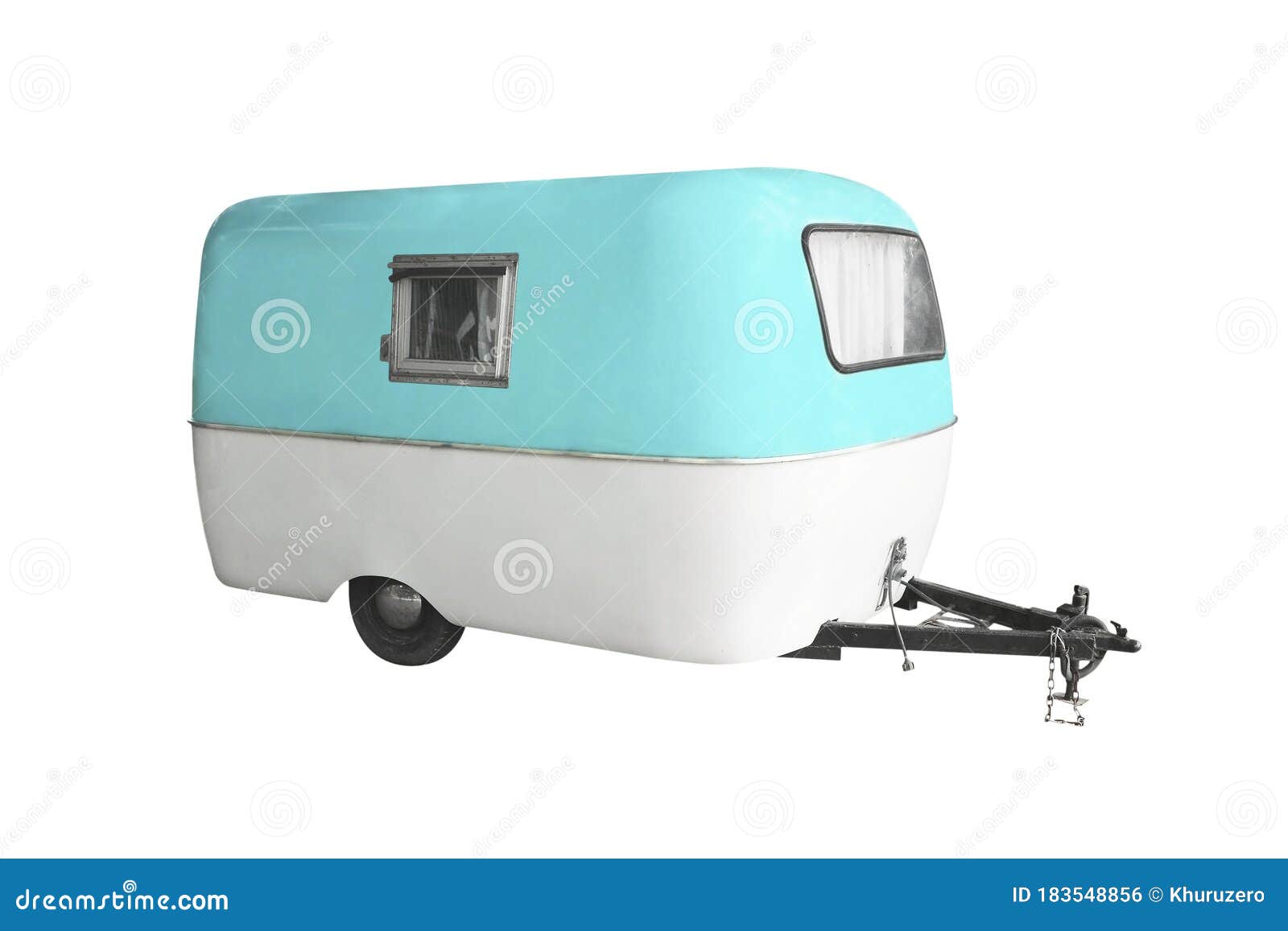 Vintage Caravan or Camper Trailer Isolated on White Stock Photo - Image ...