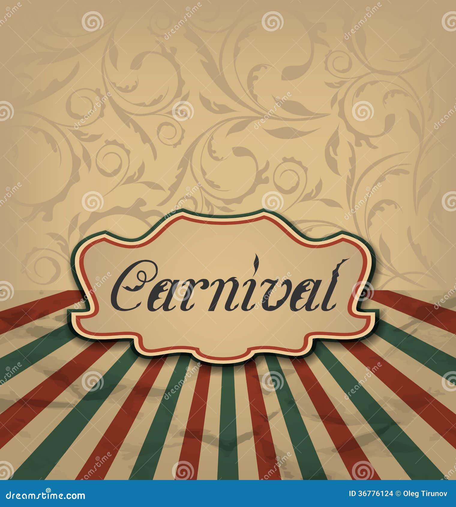 Vintage Card with Advertising Header for Carnival Stock Vector ...