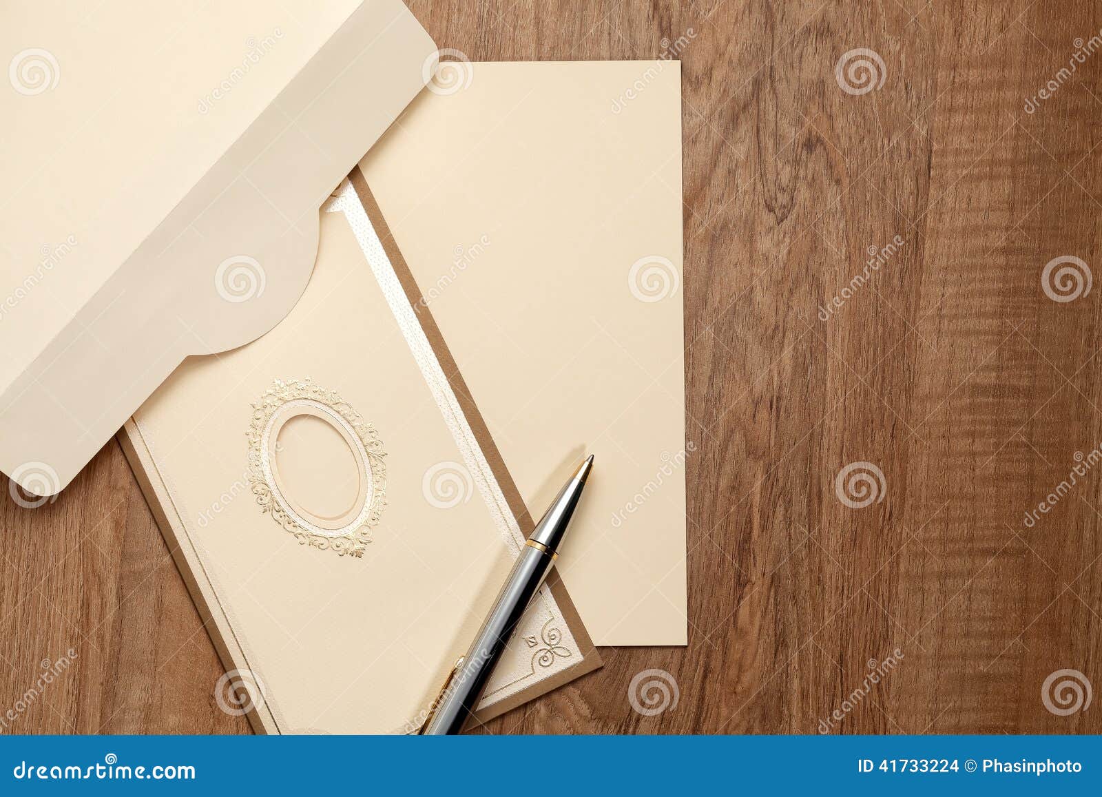 Vintage Card with Blank Paper Stock Photo - Image of vintage, classic ...