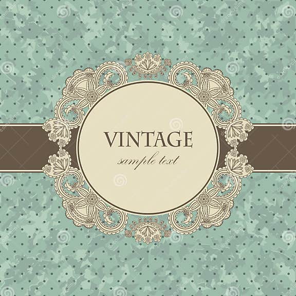 Vintage Card with a Floral Frame Stock Vector - Illustration of paint ...