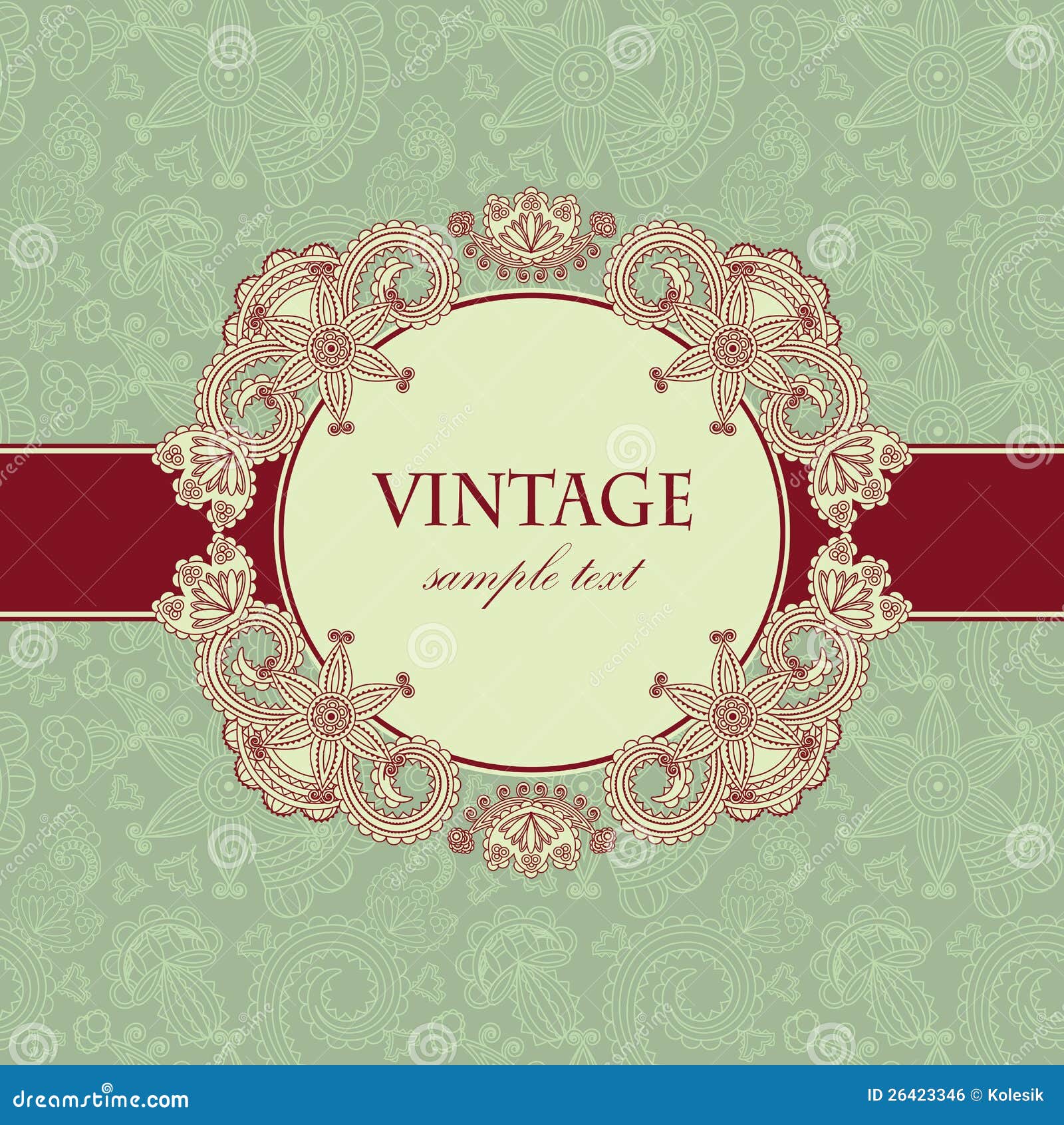 Vintage Card with Floral Frame Stock Vector - Illustration of menu ...