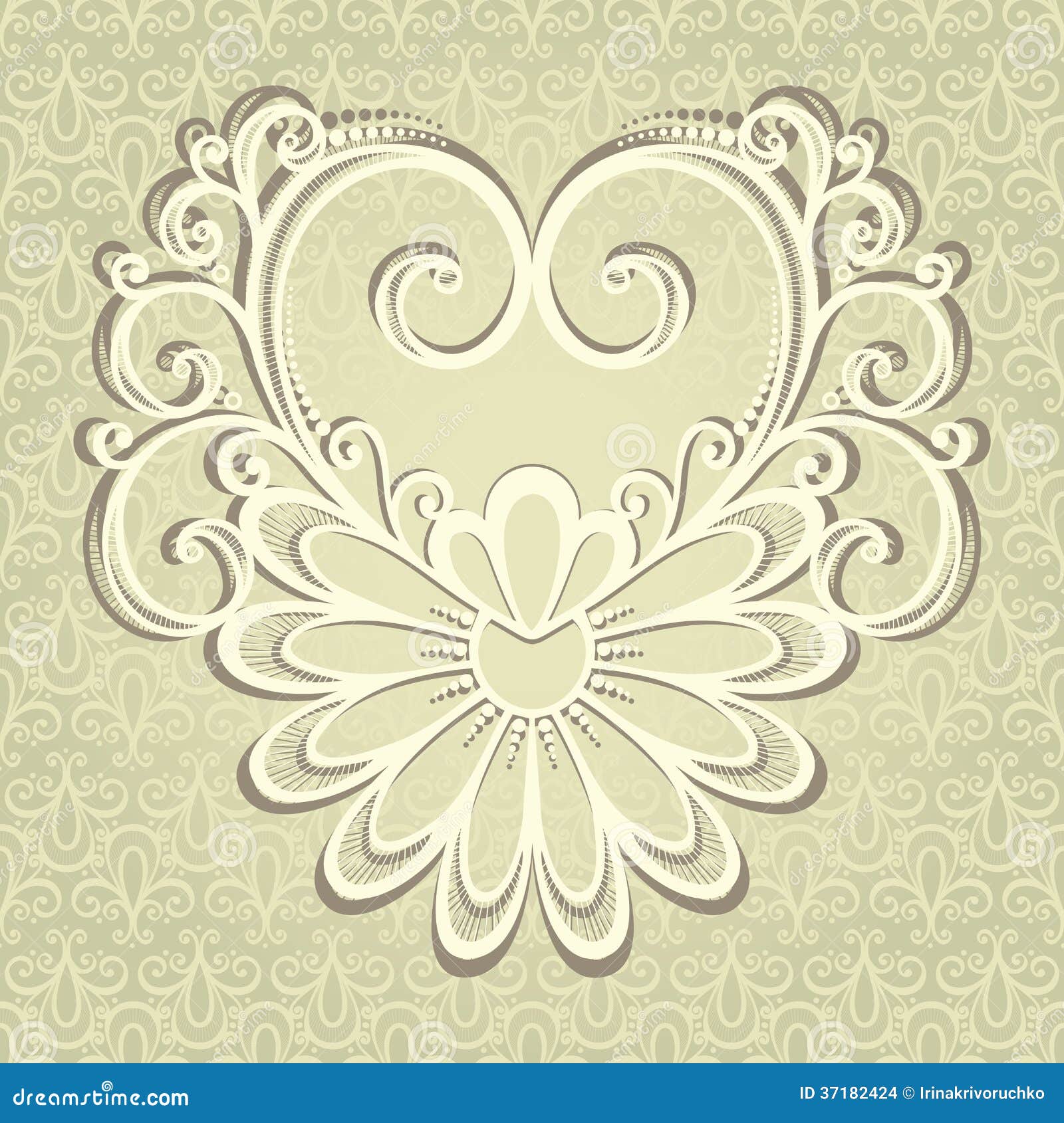 Vintage Card with Heart. stock vector. Illustration of banner - 37182424