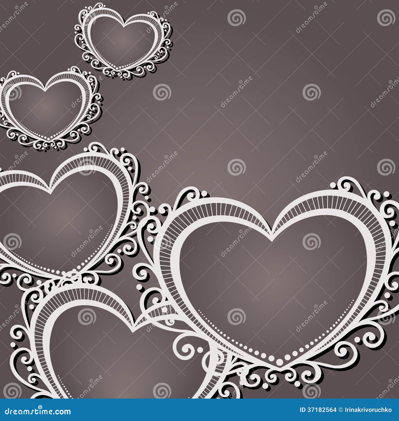 Vintage Card with Heart. stock vector. Illustration of beautiful - 37182564