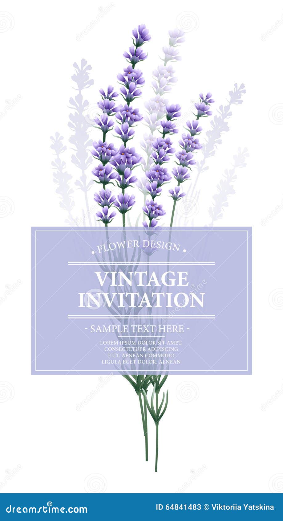 Vintage Card with Lavender Flower. Vector Stock Vector - Illustration ...