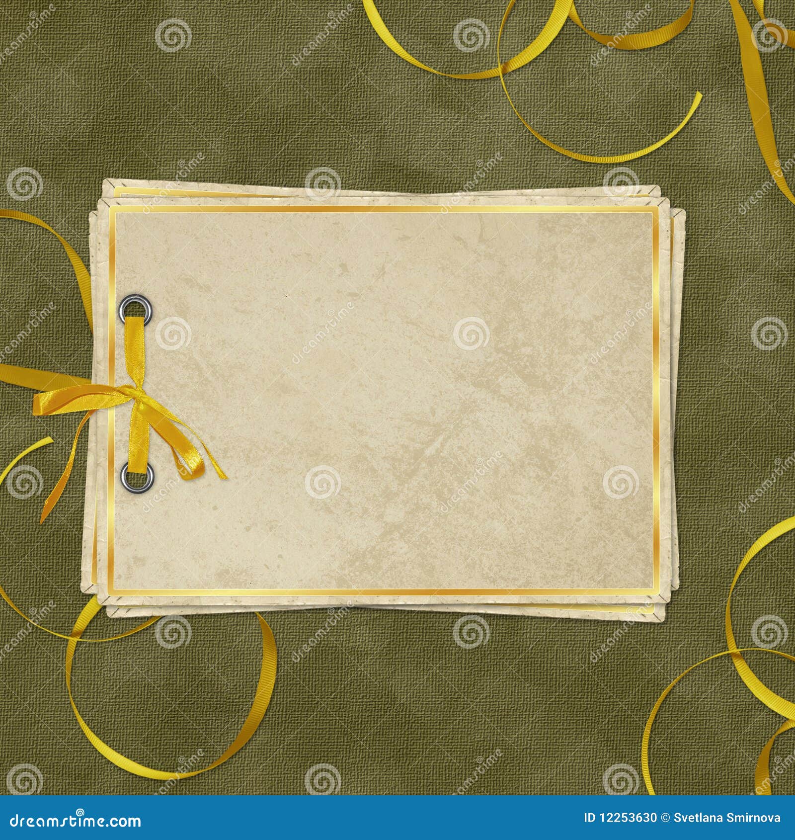 Vintage Card from Old Paper Stock Illustration - Illustration of paper ...