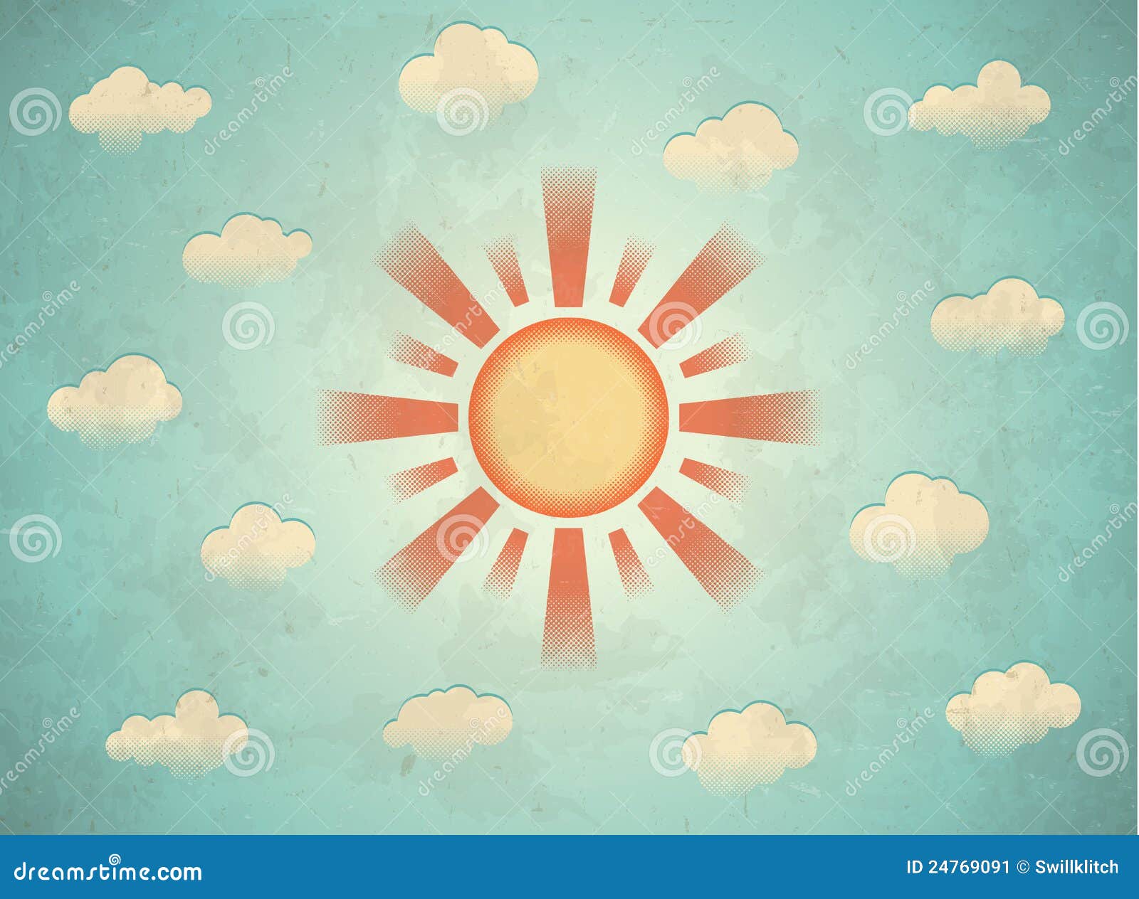 Vintage Card With Sun Stock Image - Image: 24769091