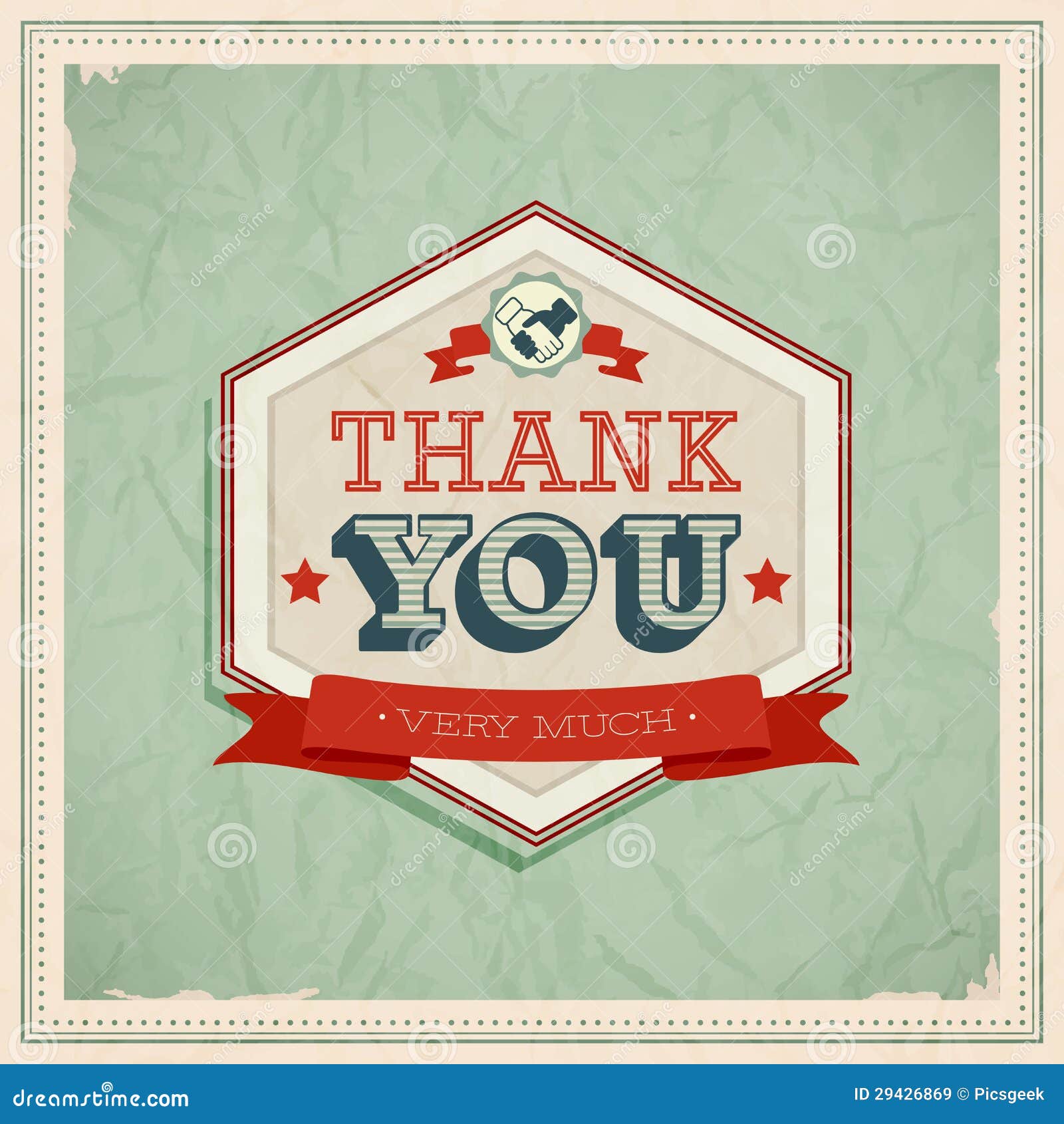 Vintage card - Thank You. stock vector. Illustration of decoration ...