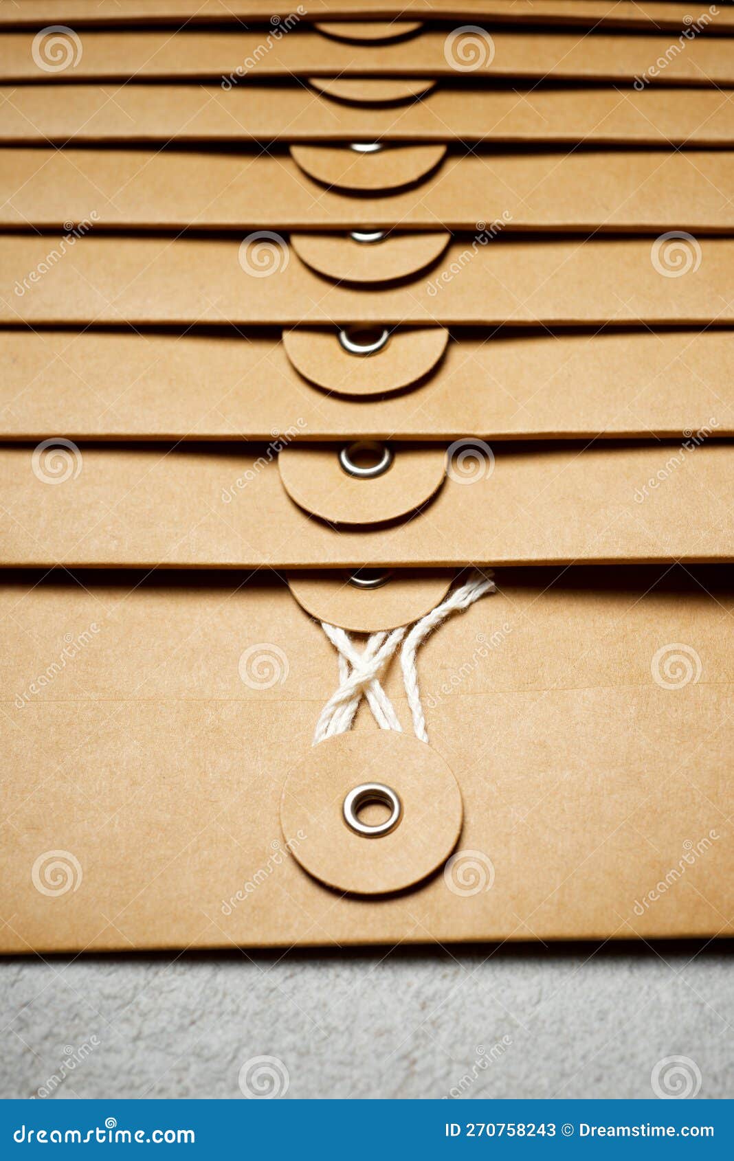 Vintage Cardboard Envelopes with String Closure Stock Image - Image of ...