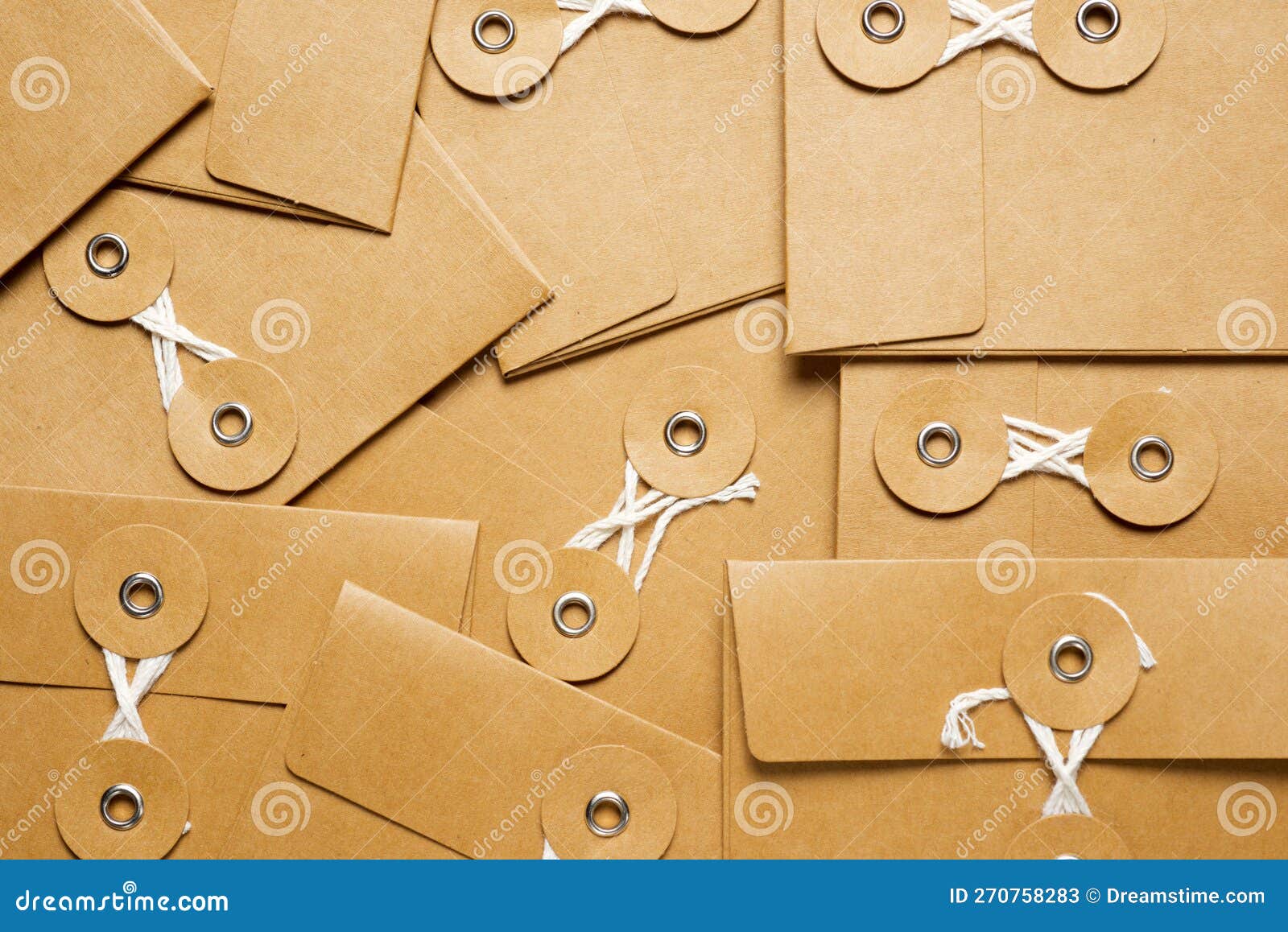 Vintage Cardboard Envelopes with String Closure Stock Image - Image of ...