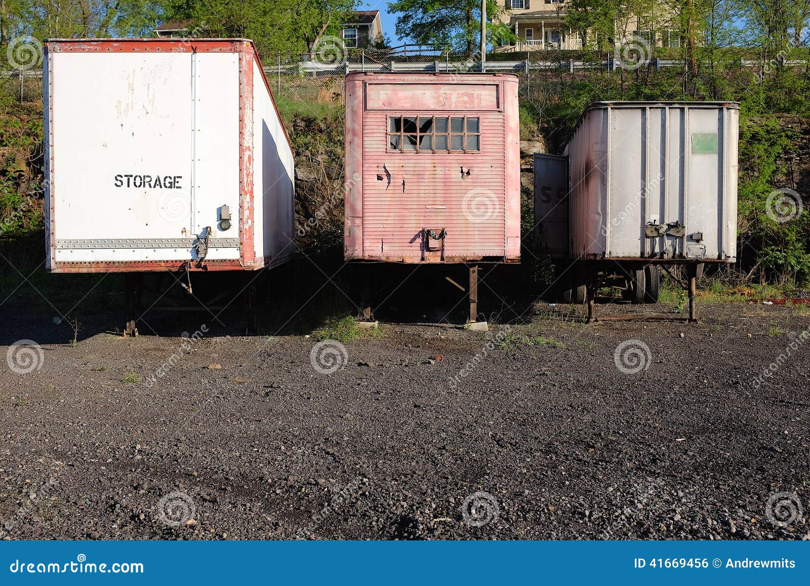Vintage Cargo Trailers stock photo. Image of cargo, container - 41669456