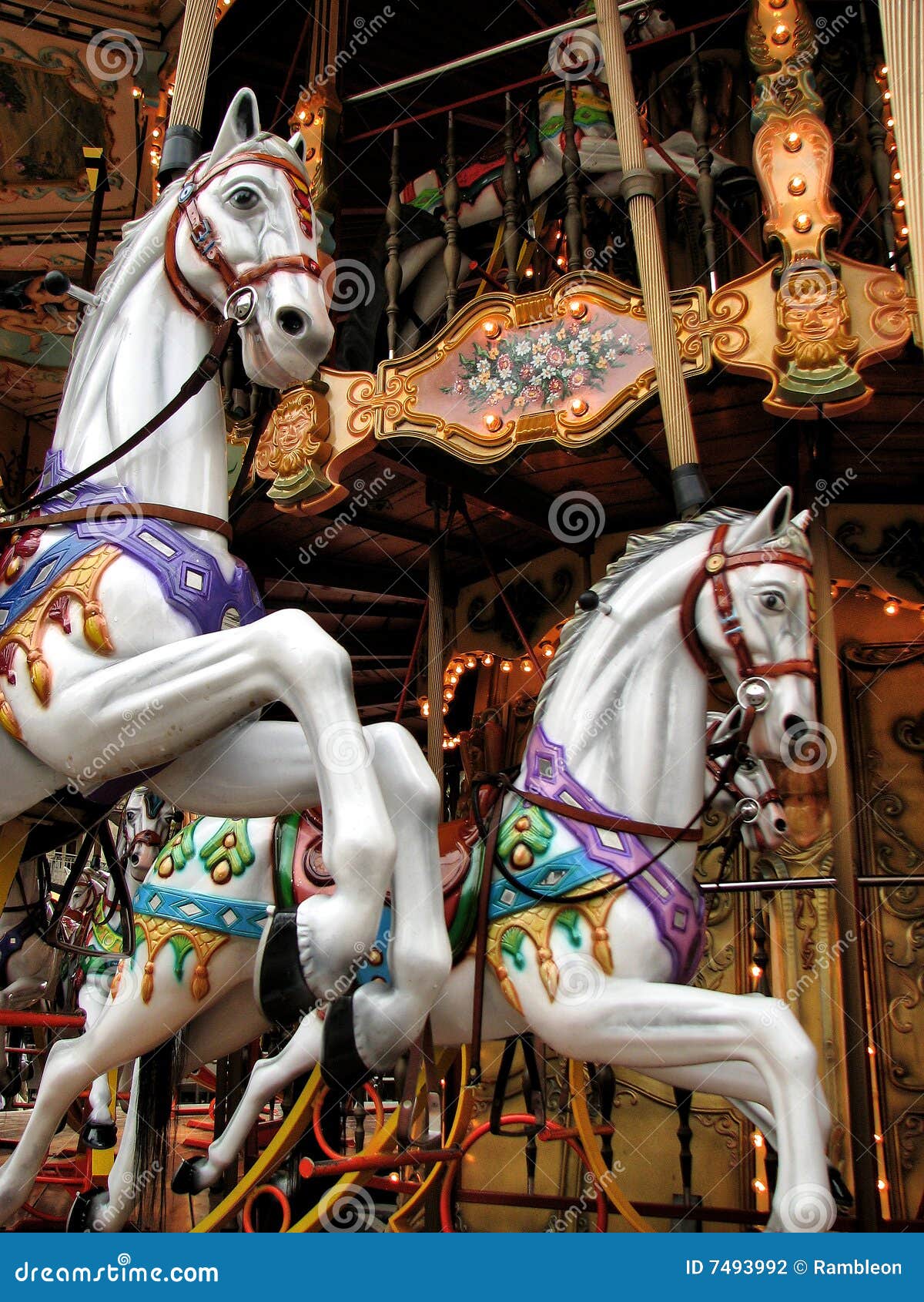 Vintage carousel 1 stock photo. Image of round, horse - 7493992