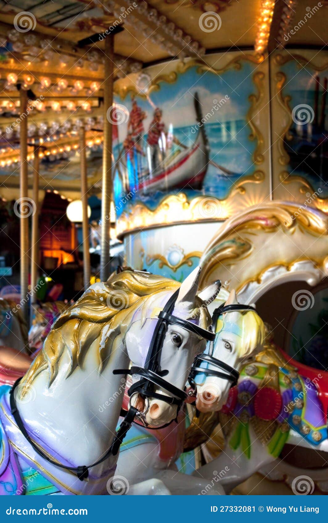 Vintage carousel stock image. Image of amusement, play - 27332081