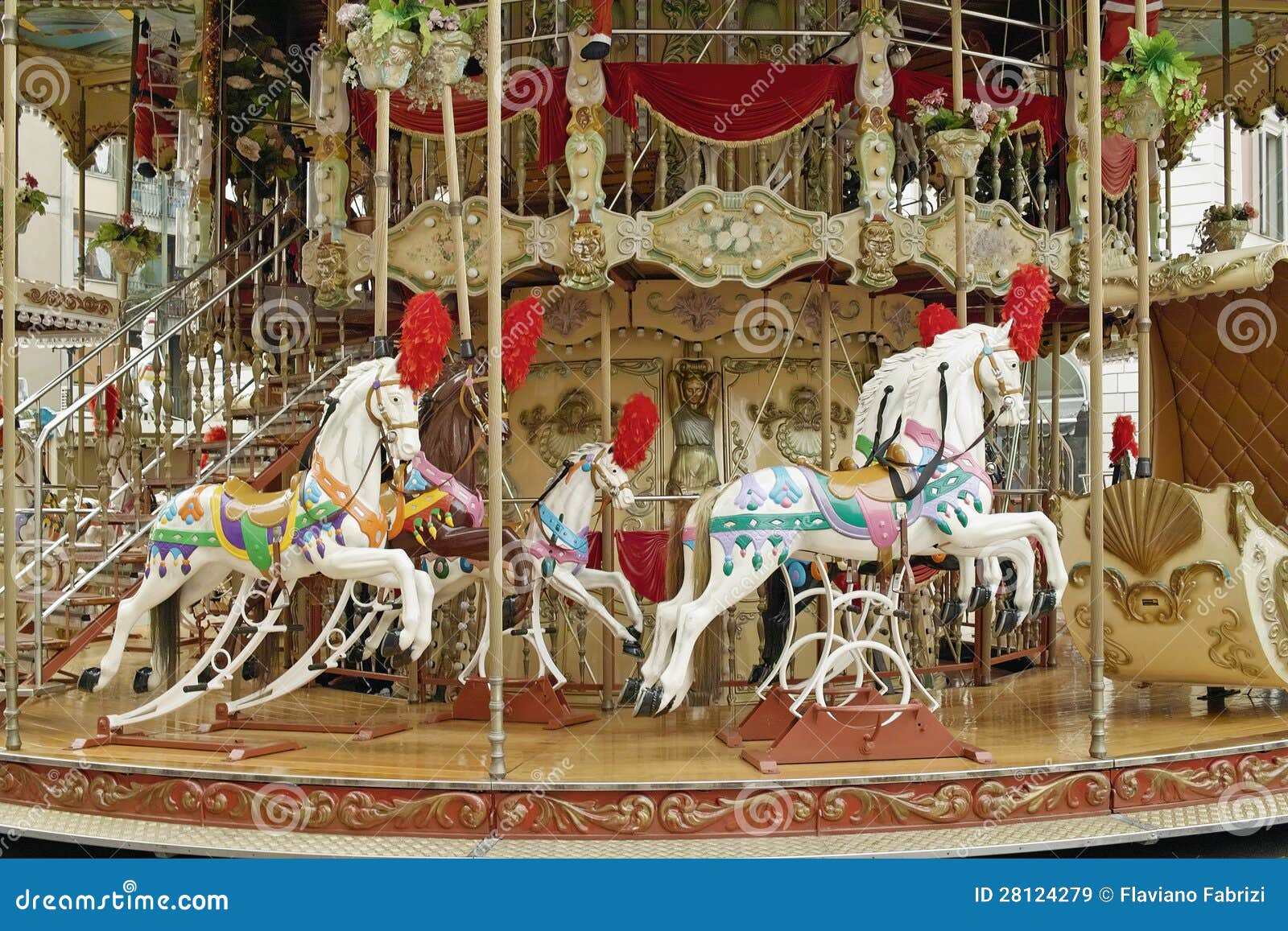 Vintage carousel stock image. Image of attraction, feast - 28124279