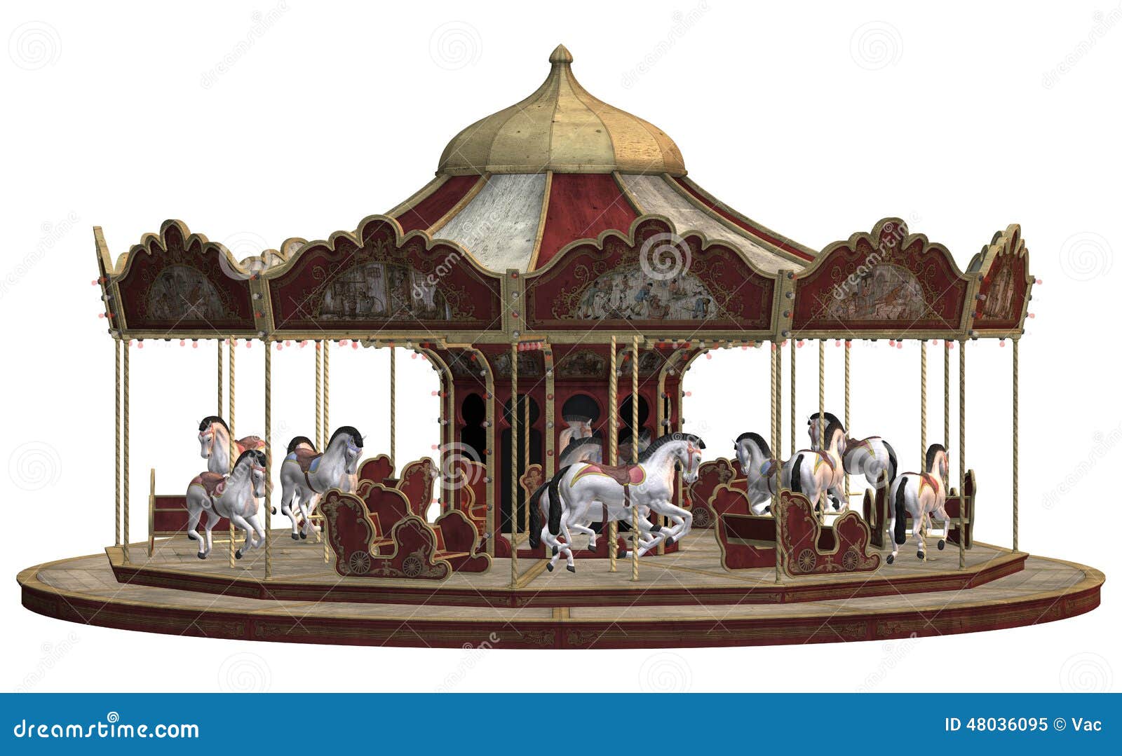 Vintage Carousel Stock Illustration - Image: 48036095