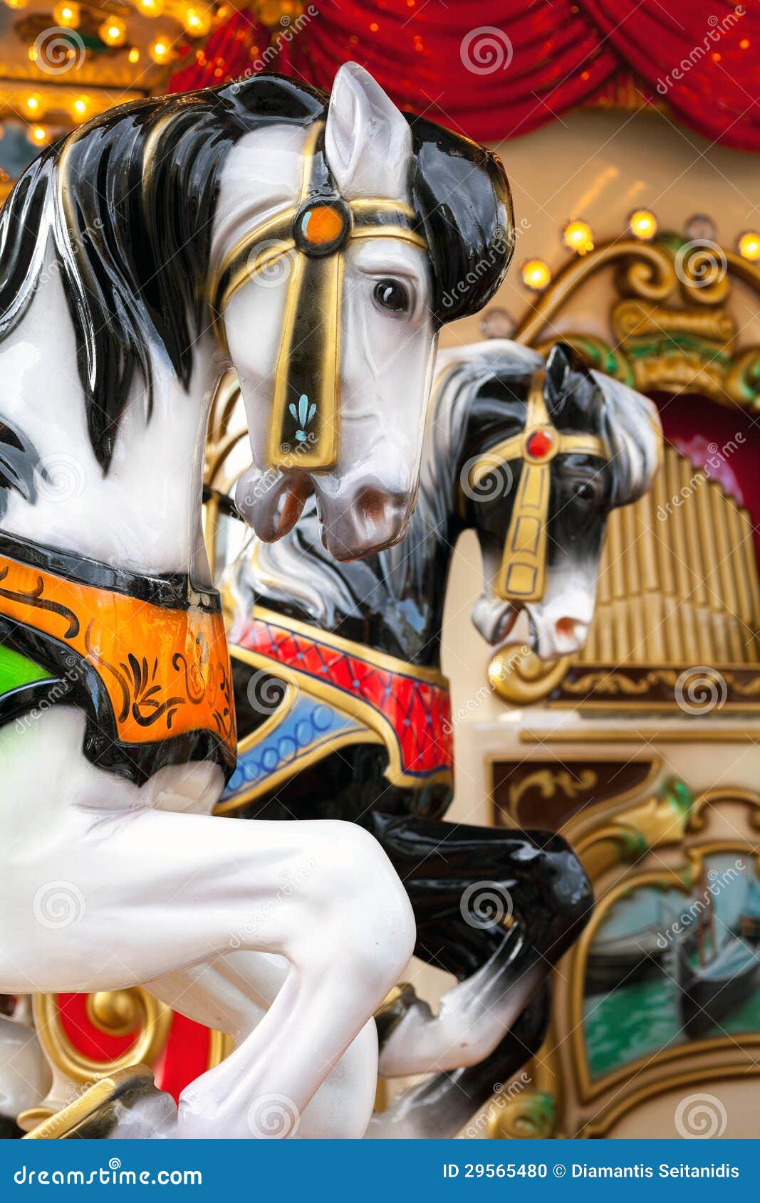 Vintage Carousel or Merry-go-round Stock Photo - Image of carousel ...