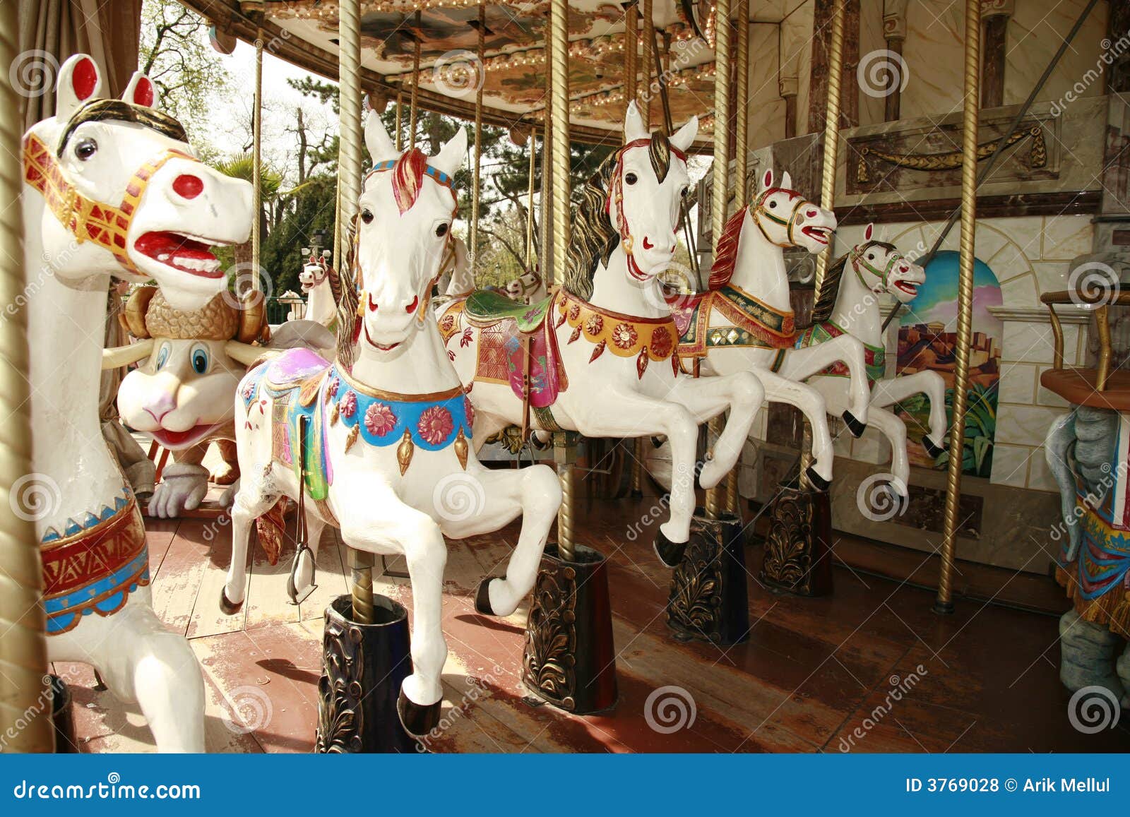 Vintage carousel ride stock photo. Image of wood, child - 3769028