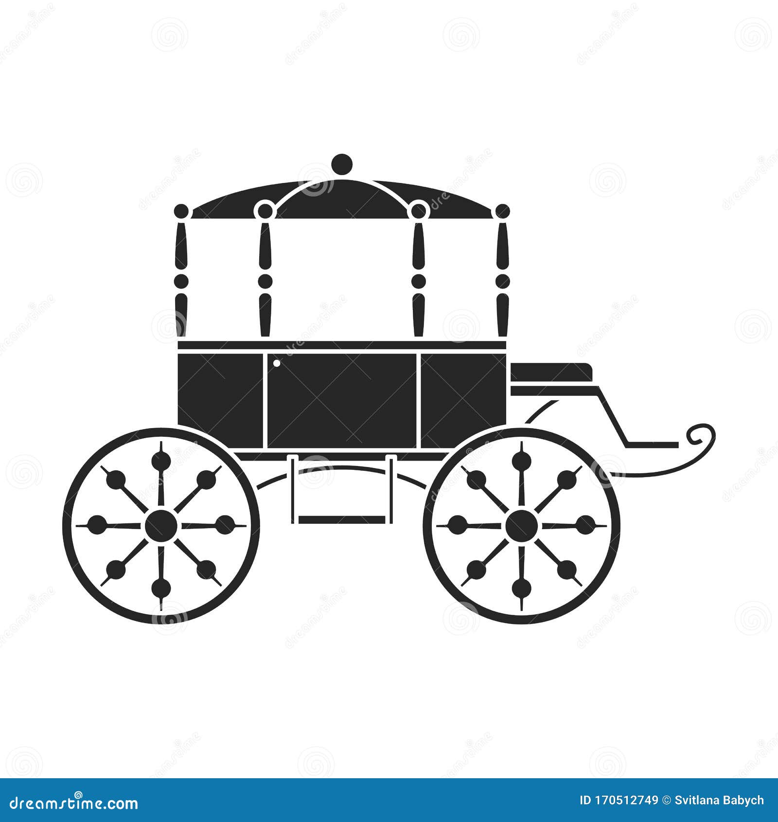 Vintage Carriage Vector Icon.Black,simple Vector Icon Vintage Carriage ...
