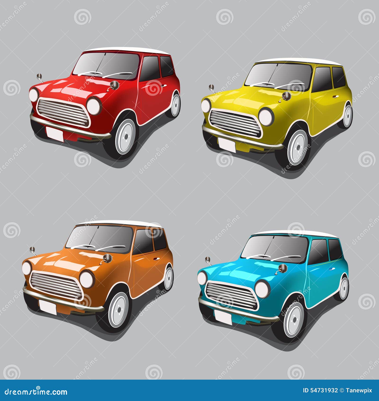 Vintage cars icons set stock vector. Illustration of transportation ...