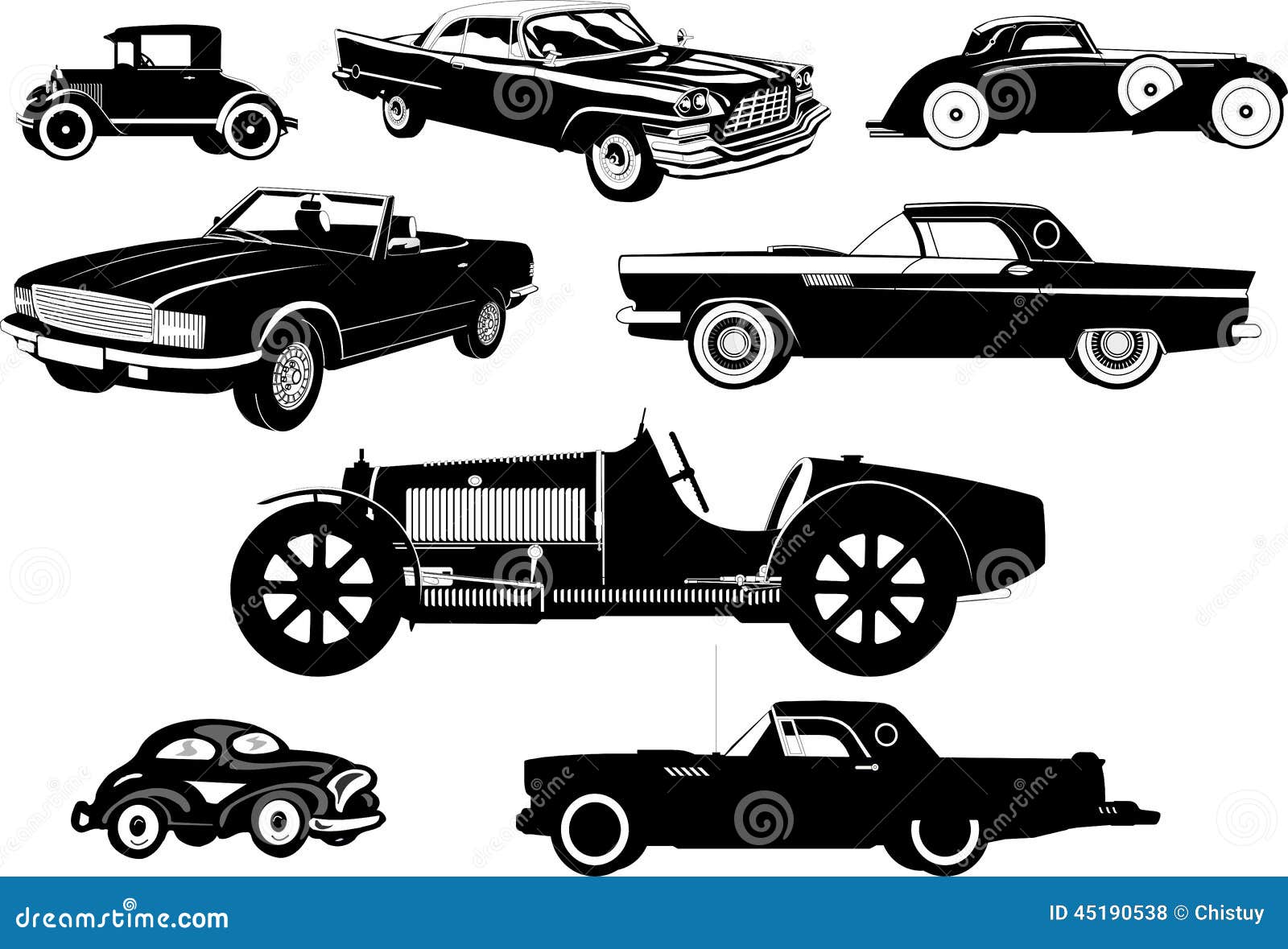 Vintage Cars. Old Cars. Set of Silhouettes. Stock Vector - Illustration ... Vintage Cars. Old Cars. Set of Silhouettes. Stock Vector - Illustration ...
