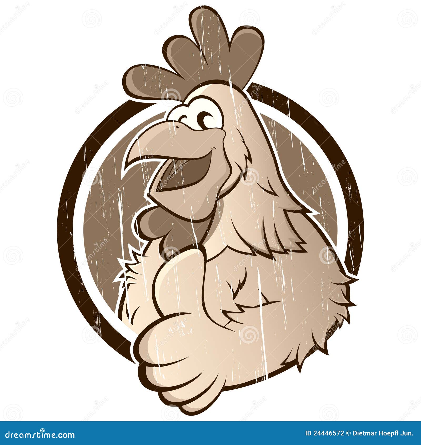 Vintage cartoon chicken stock vector. Illustration of mascot - 24446572