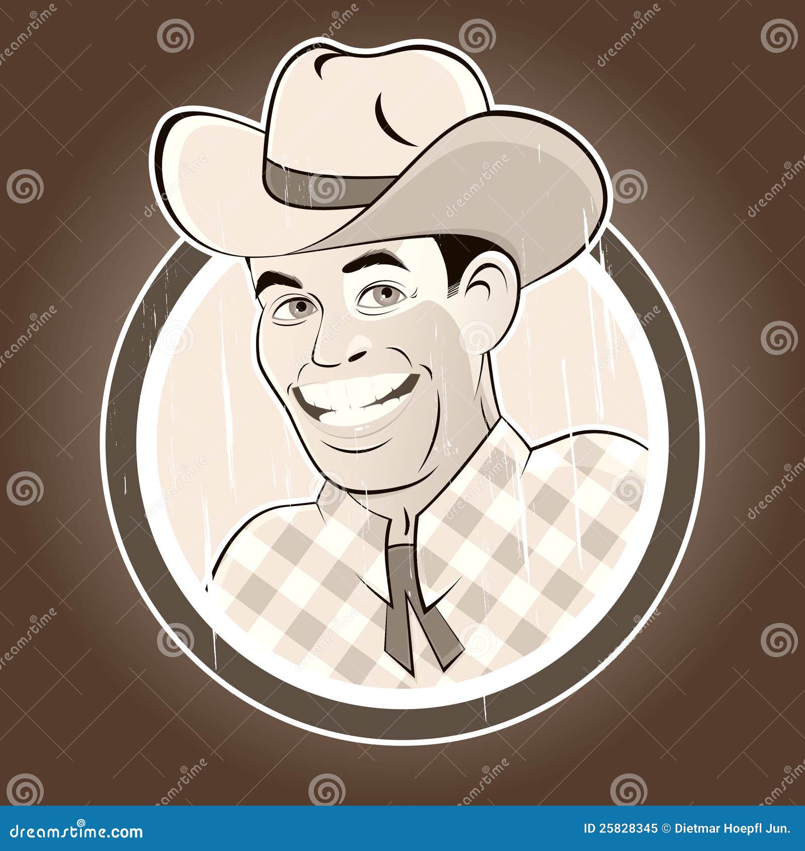 Vintage cartoon cowboy stock illustration. Illustration of badge - 25828345