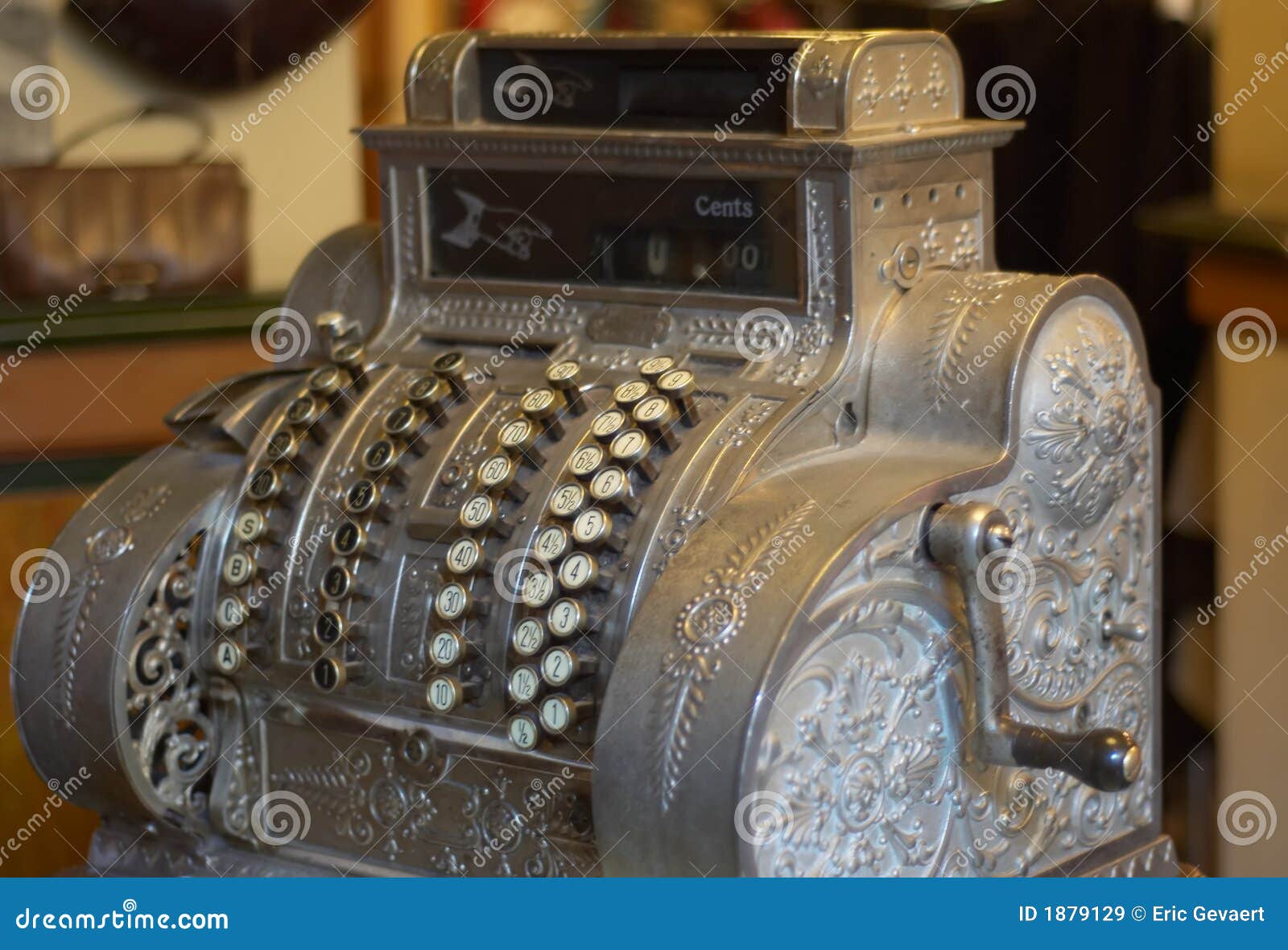 Vintage cash register stock image. Image of epoch, cash - 1879129