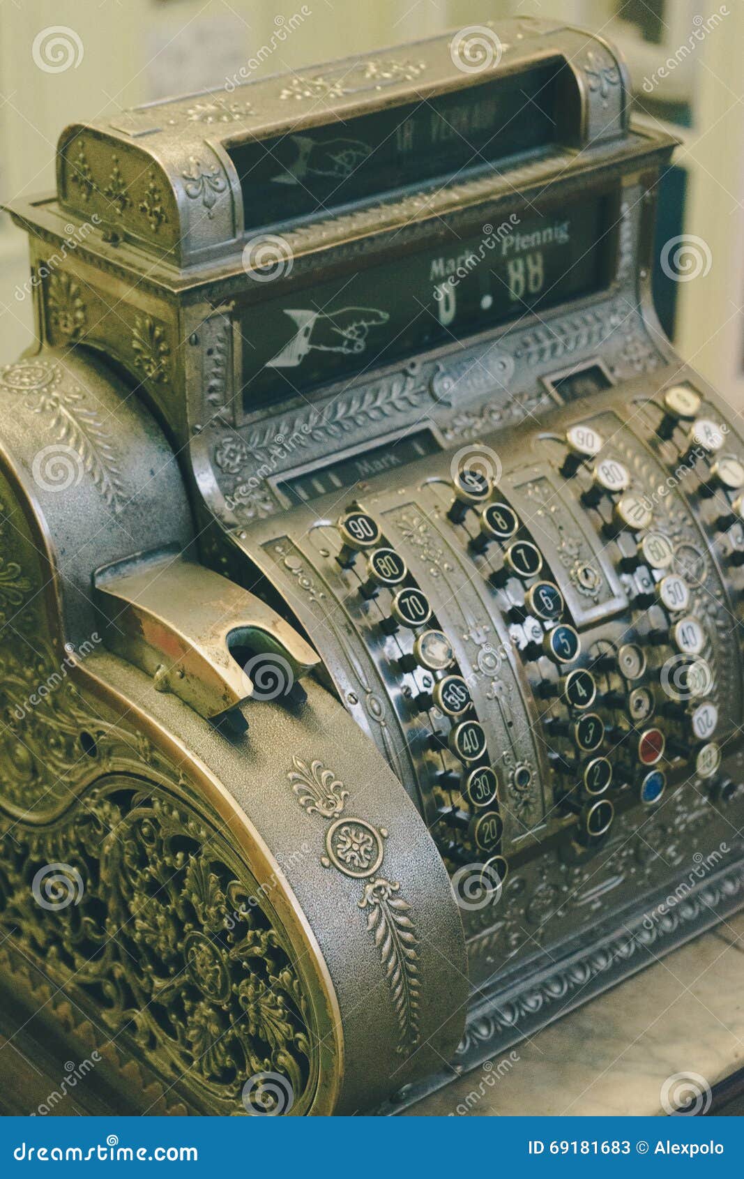 Vintage cash register stock image. Image of cash, mark - 69181683