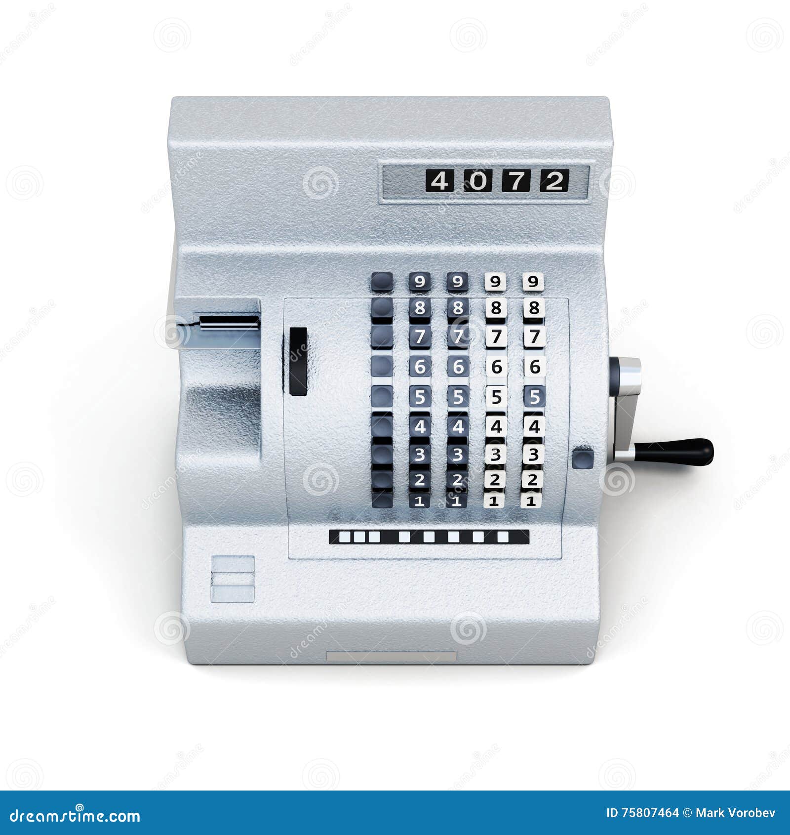Old Vintage Cash Register 3d Render On White Background Royalty-Free ...