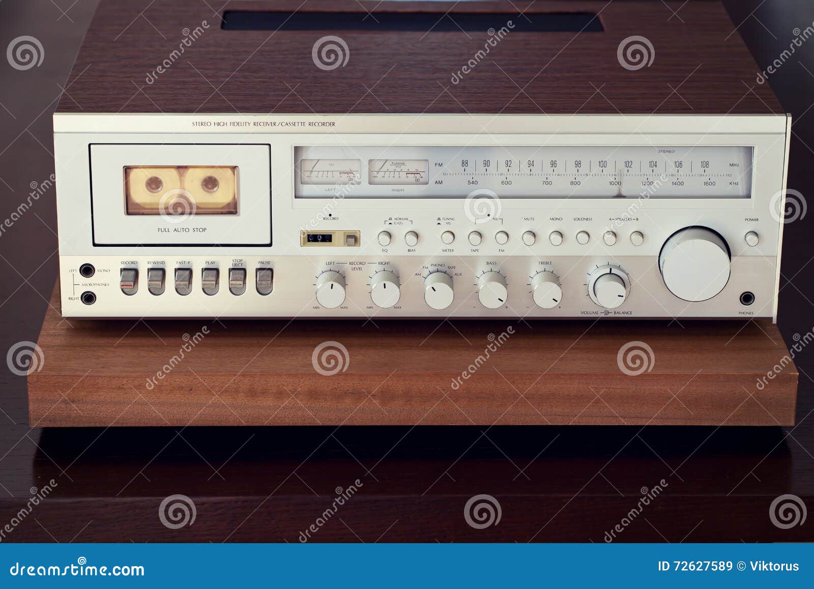 Vintage Cassette Deck Stereo Receiver Front Stock Image - Image of ...