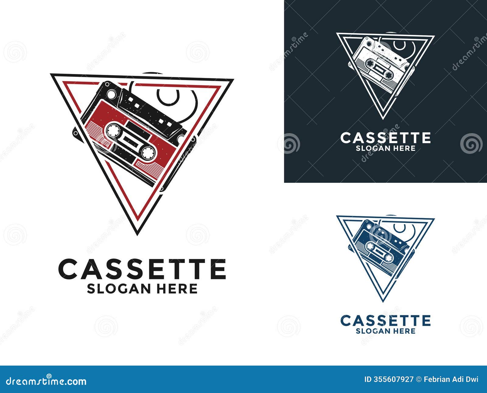 Vintage Cassette Tape Logo Vector Illustration. Cassette Tape ...