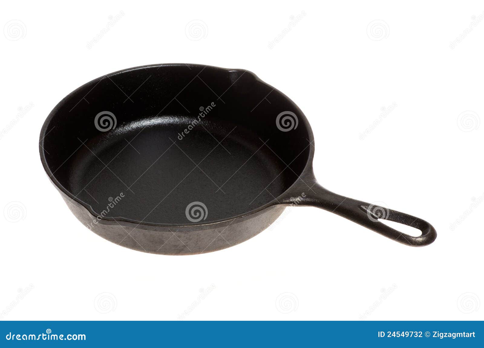 Vintage Cast Iron Skillet on White Stock Photo - Image of metal ...