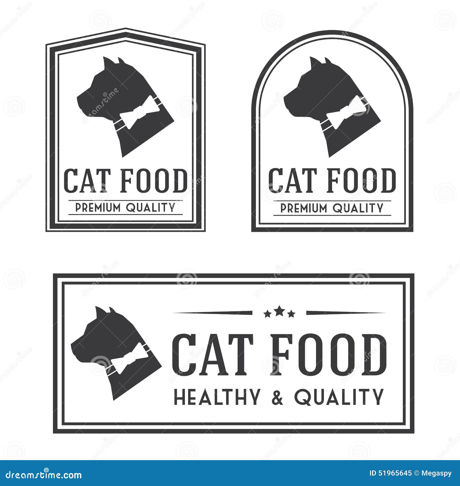 Vintage Cat Food Badges and Logotypes Set. Stock Vector - Illustration ...