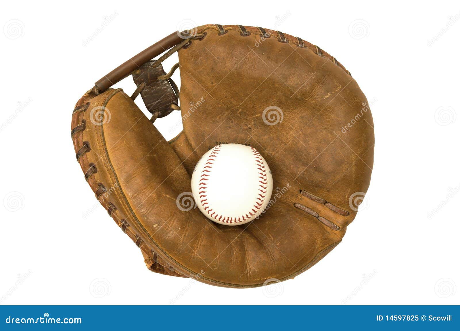 Vintage Catcher S Mitt and Ball Stock Image - Image of baseball, mitt ...