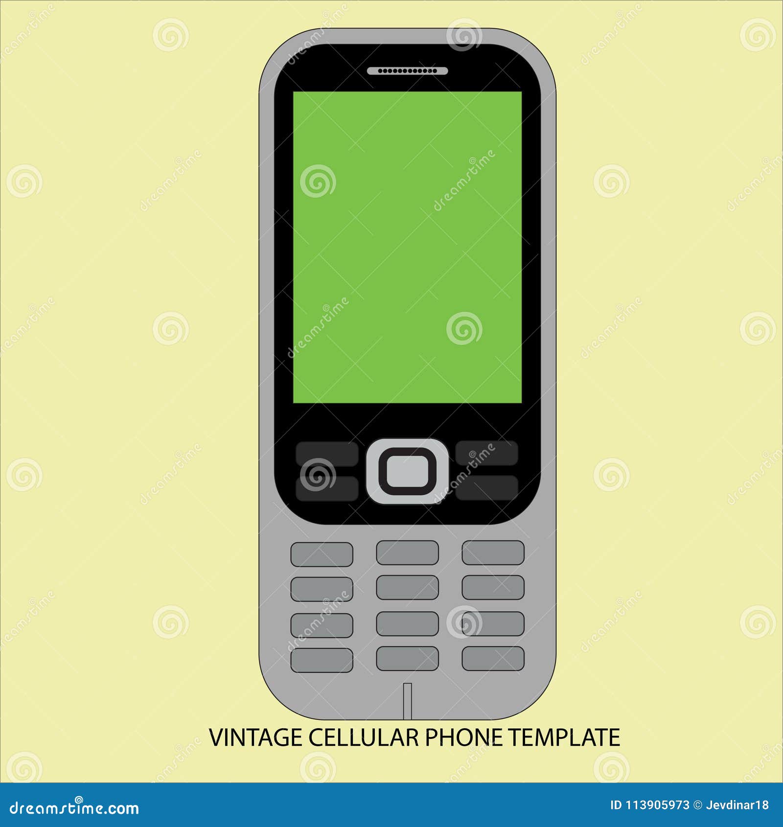 Vintage cellular Phone stock illustration. Illustration of phone ...