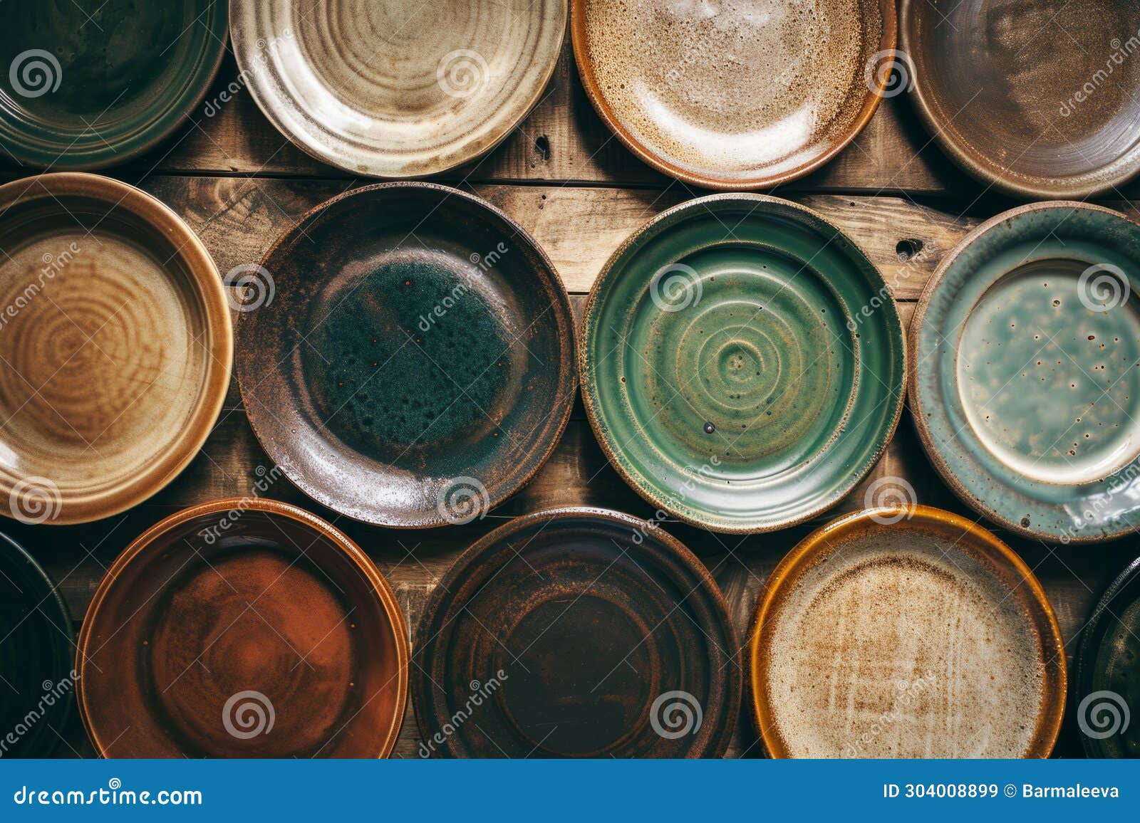 Vintage Ceramic Plates. Empty Beautiful Ceramic Plates Stock Image ...
