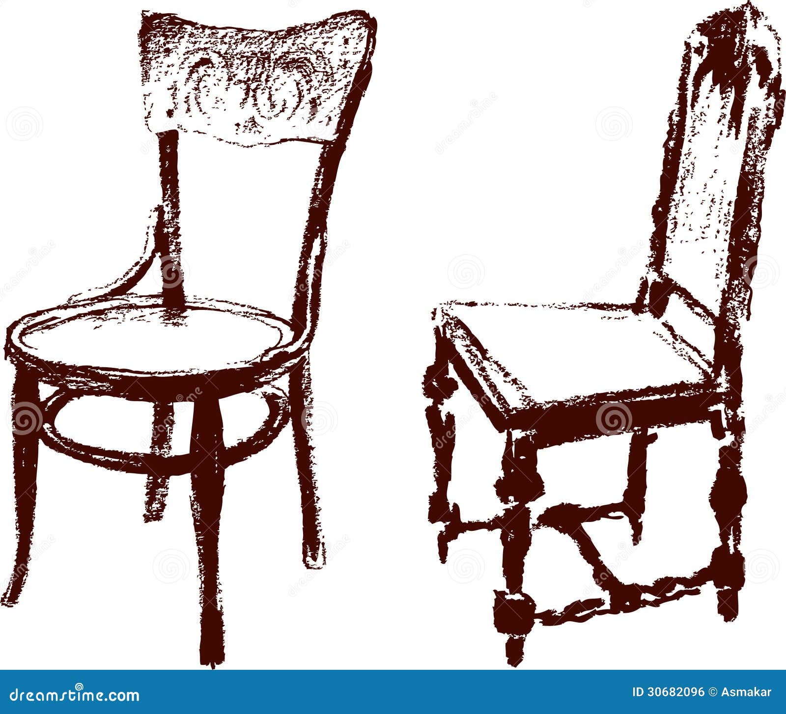 Vintage chairs stock vector. Illustration of chairs, legs - 30682096