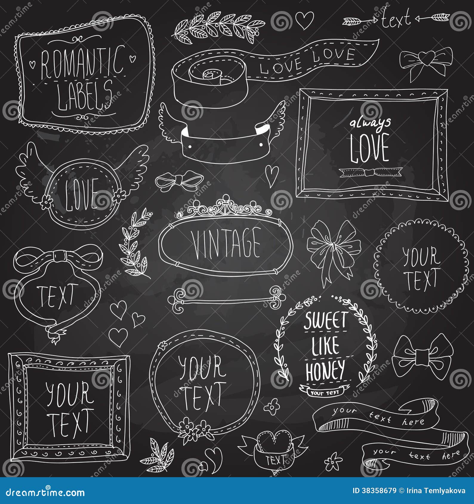 Vintage Chalkboard Labels Set, Vector Stock Vector - Illustration of ...