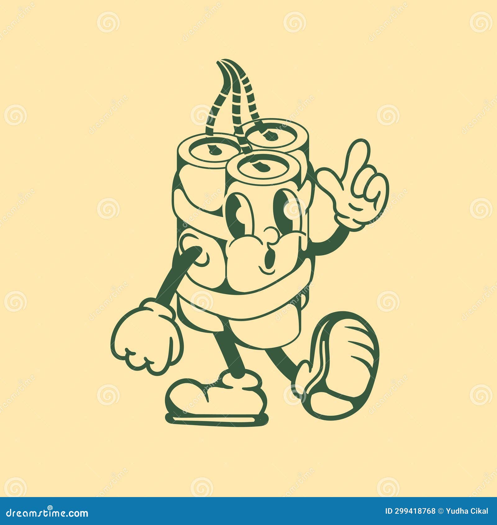Vintage Character Design of Dynamite Stock Illustration - Illustration ...