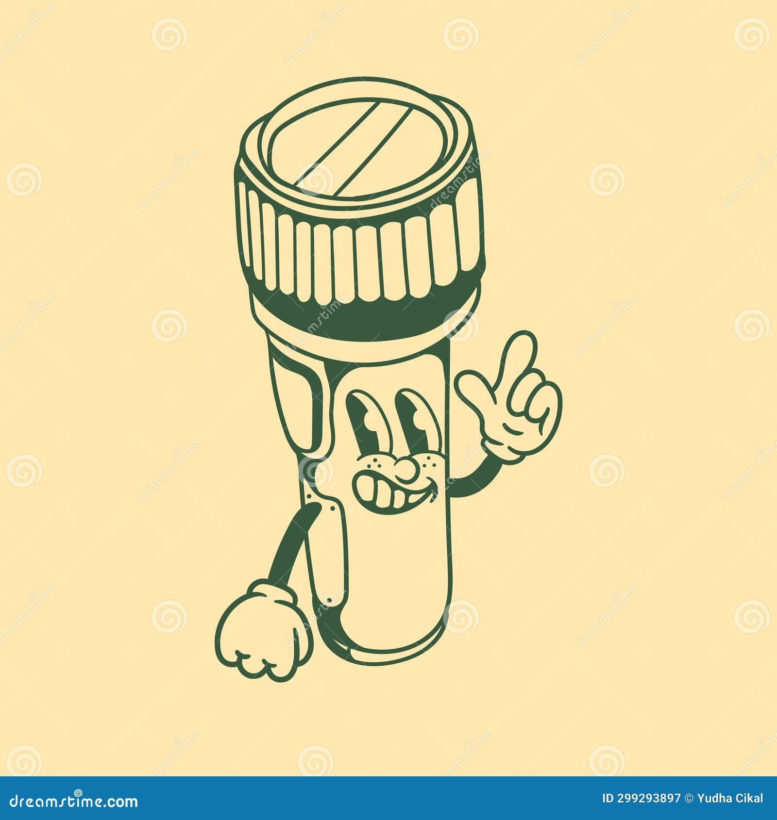 Vintage Character Design of Flashlight Stock Illustration ...