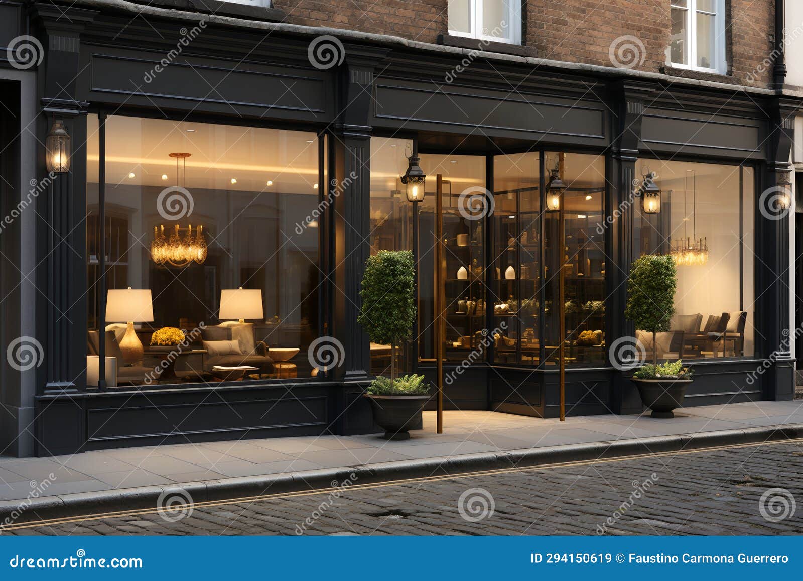 Vintage Charming Store Front with Wood Carpentry and an Elegant Retro ...