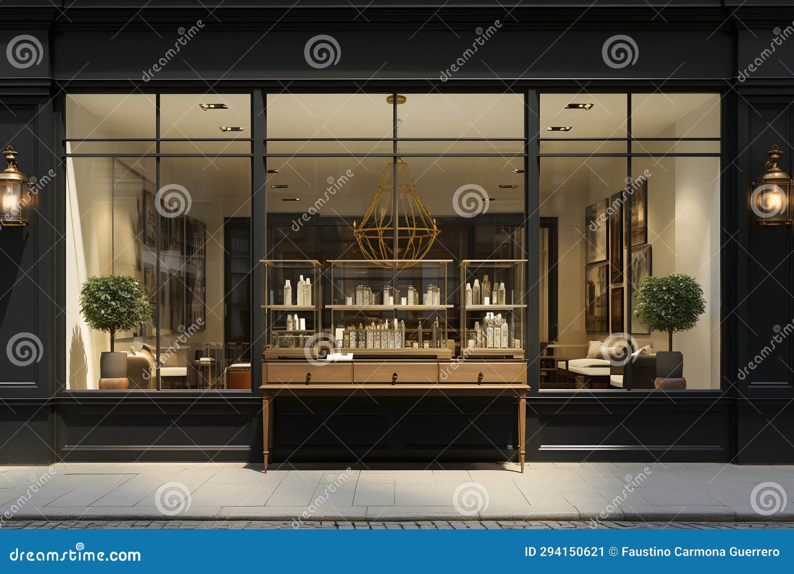 Vintage Charming Store Front with Wood Carpentry and an Elegant Retro ...