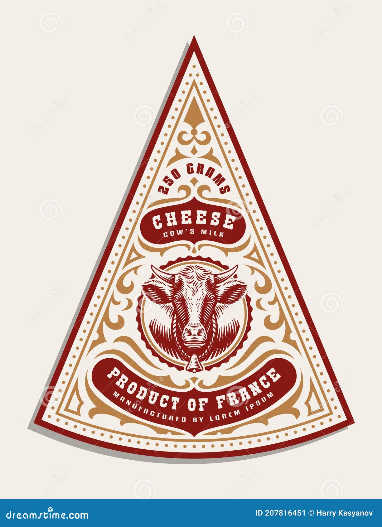 A Vintage Cheese Label Template Stock Vector - Illustration of product ...