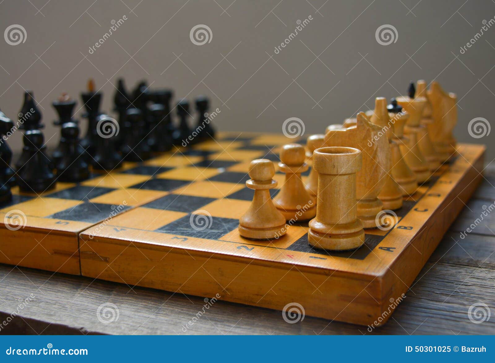 Vintage Chess Board Game Isolated With Clipping Path. Antique Chess ...