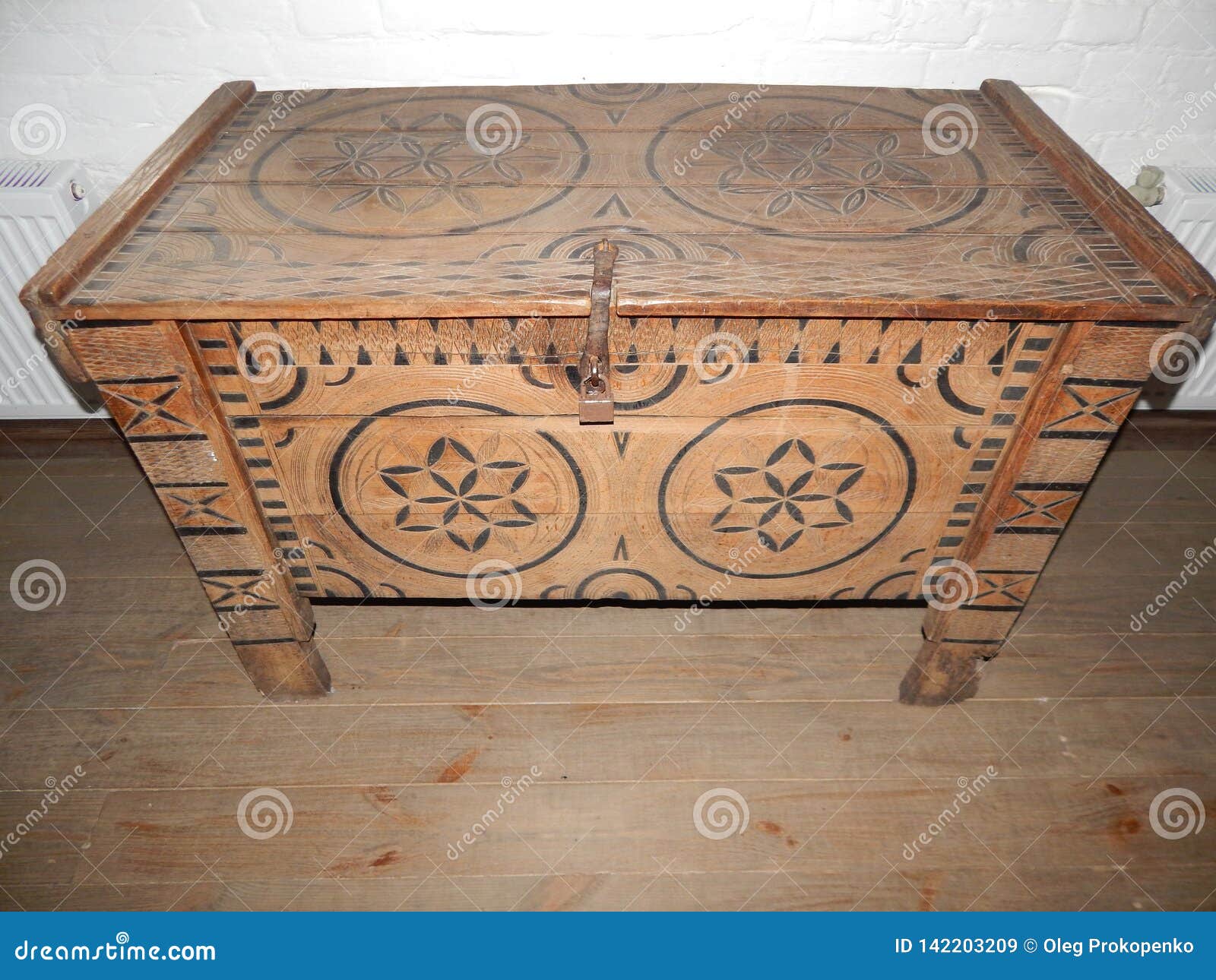 Vintage Chest for Clothes from the Wardrobe Stock Image - Image of ...