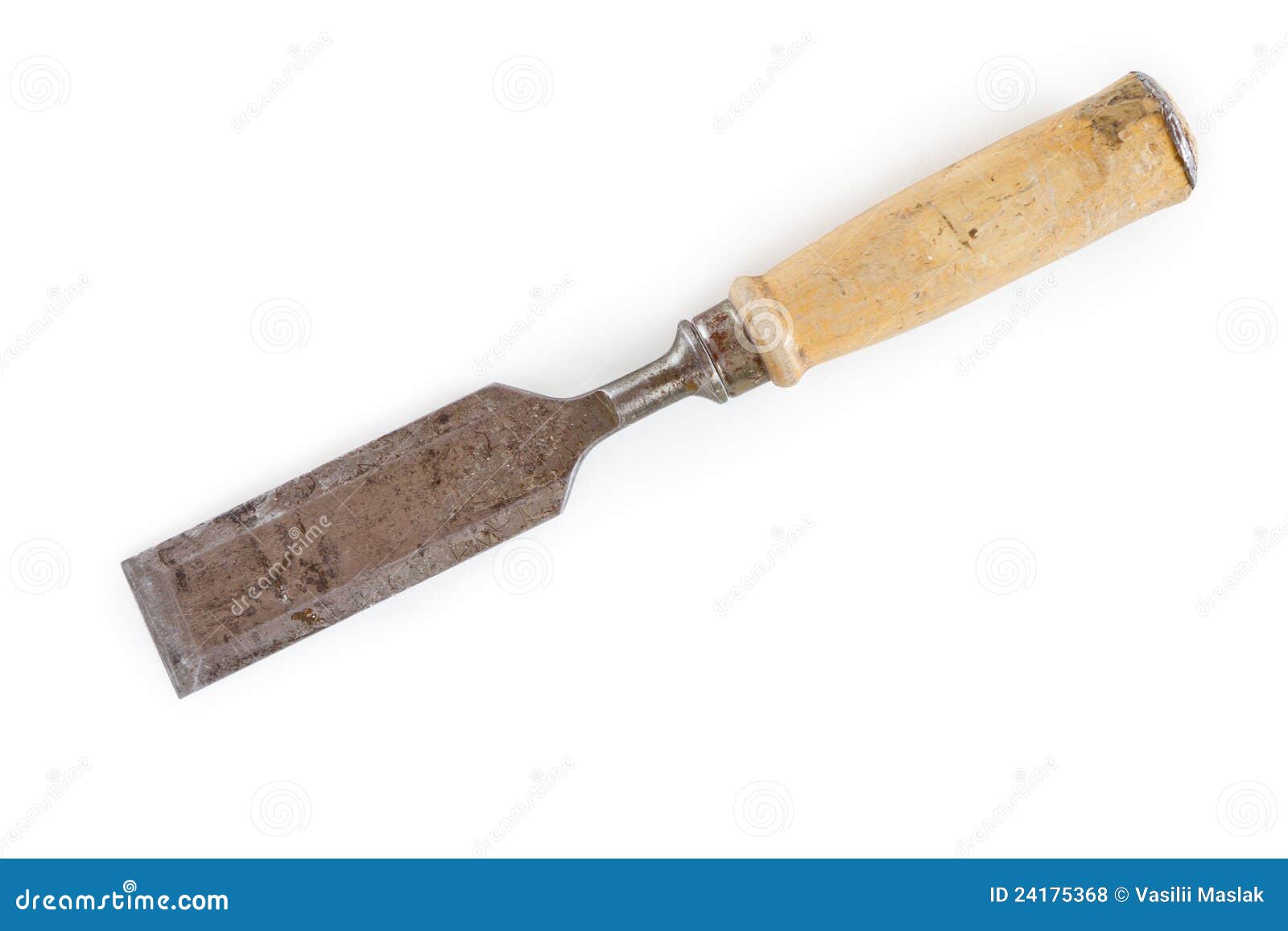 Vintage Chisel Isolated on White Stock Photo - Image of craft ...
