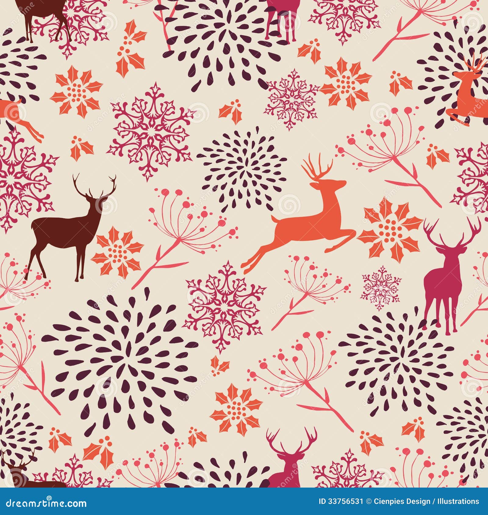Retro Christmas Pattern Background