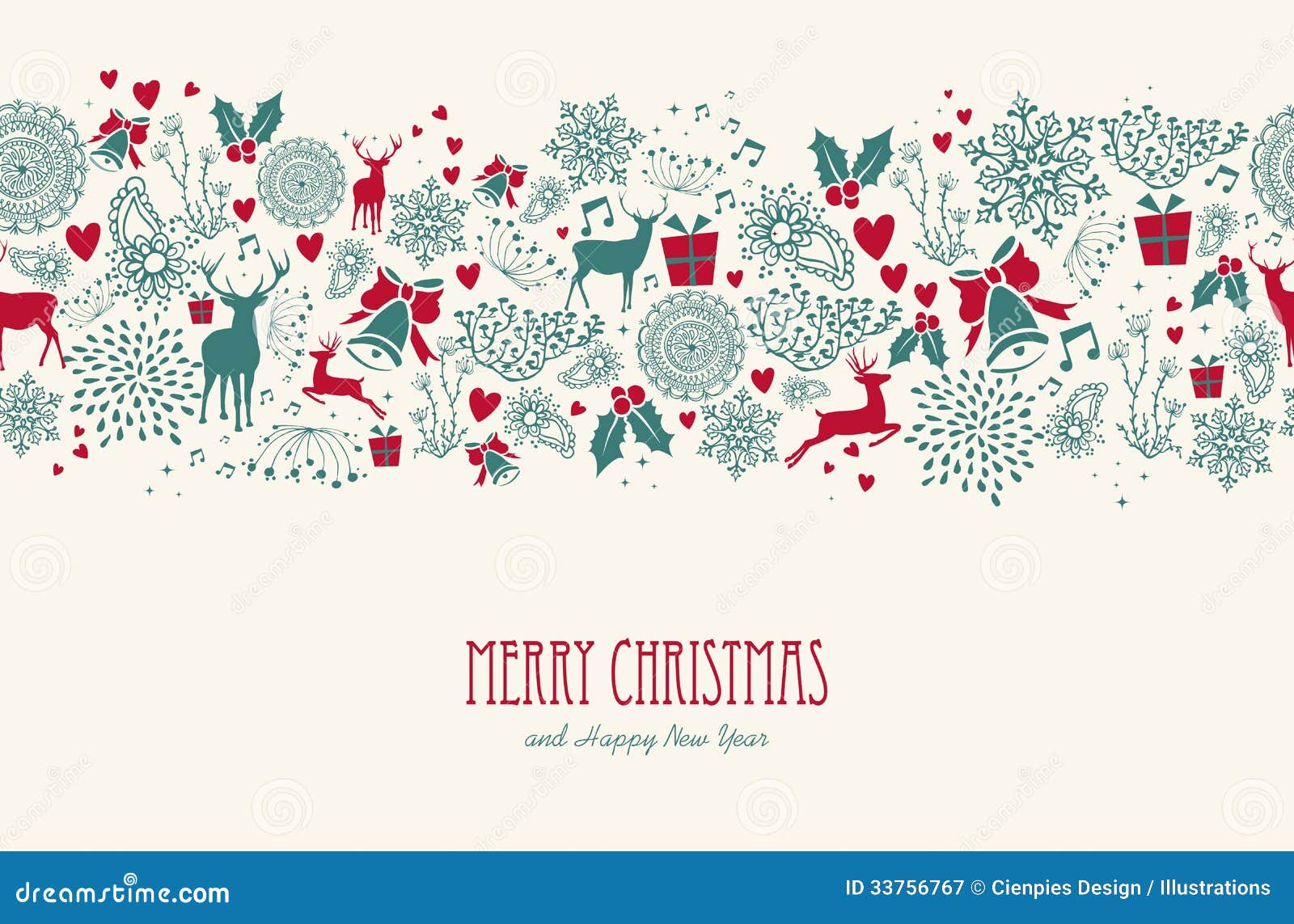 Vintage Christmas Pattern Background