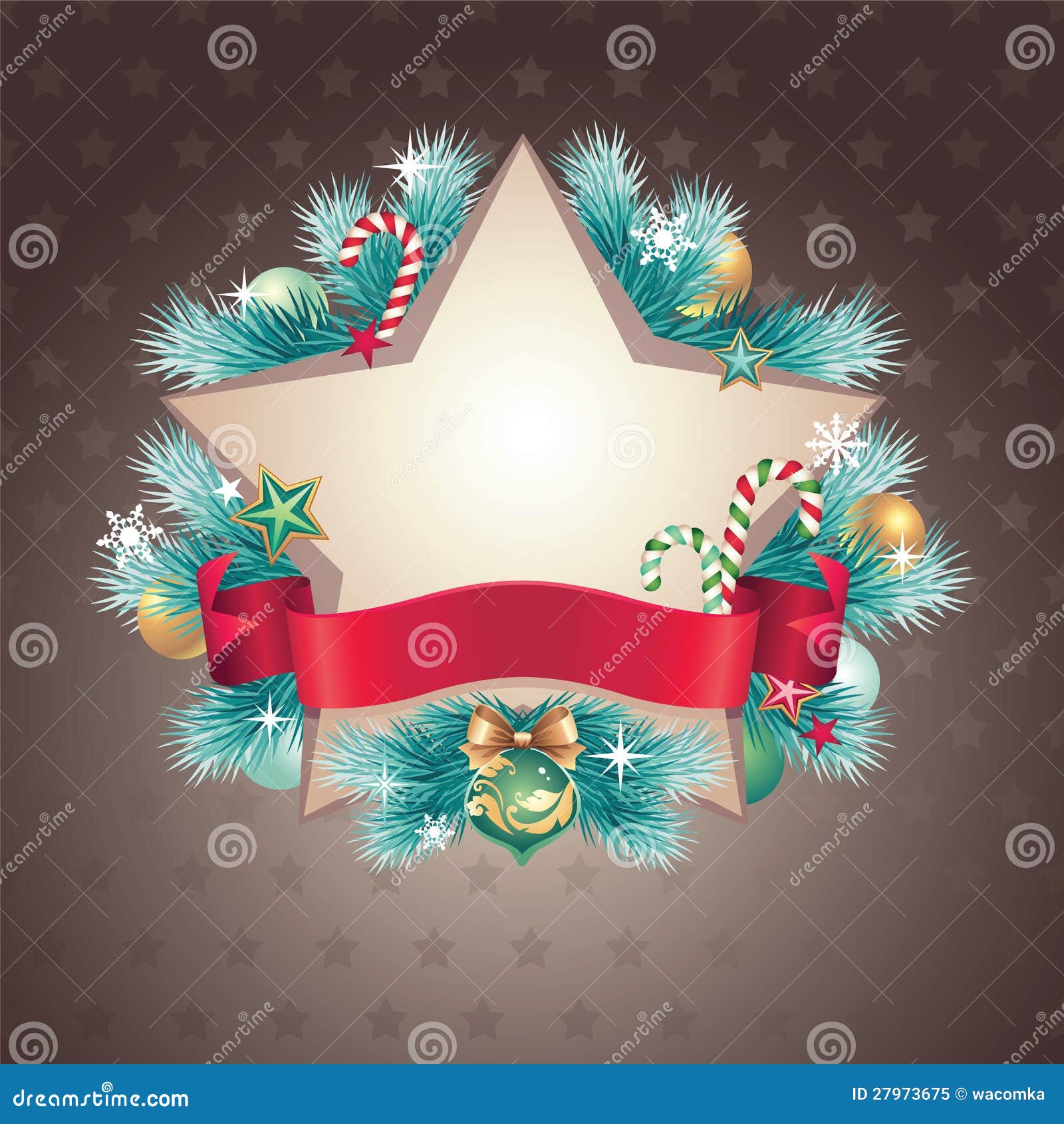Vintage Christmas Star Shape Banner Stock Vector - Illustration of ...