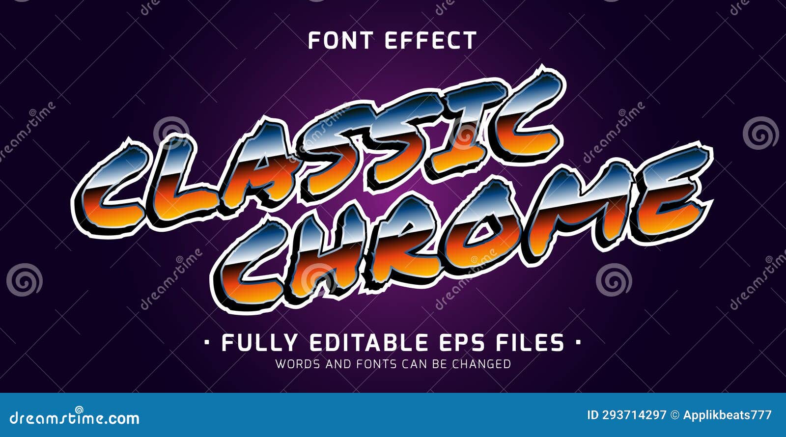 Vintage Chrome Style Text Effect. Editable Font Style Stock Vector ...