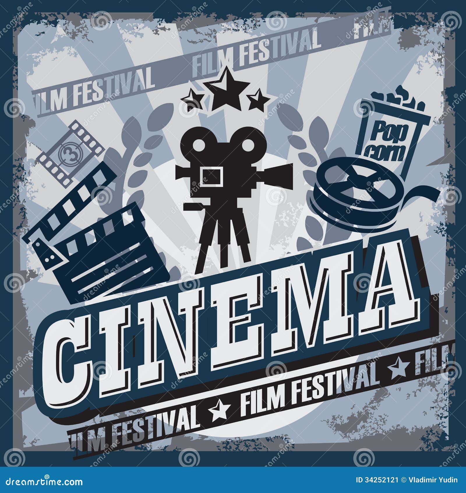 Vintage cinema sign stock vector. Illustration of 1950s - 34252121